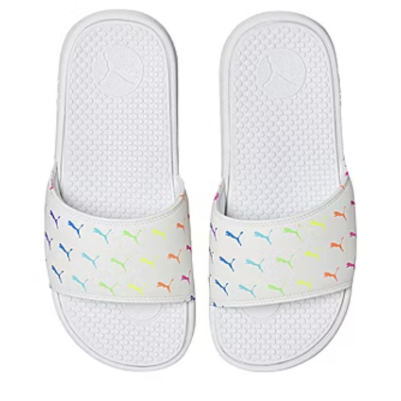 Puma | Shoes | Puma White Big Girls Cool Cat Slide Sandals Size 7 New ...